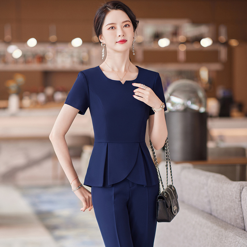 Fashion Summer Short-sleeved Business Wear Women's Suit Dress ...