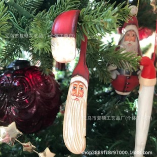 跨境新品Curly Fork Santa Christmas Ornament圣诞老人圣诞装饰-阿里巴巴