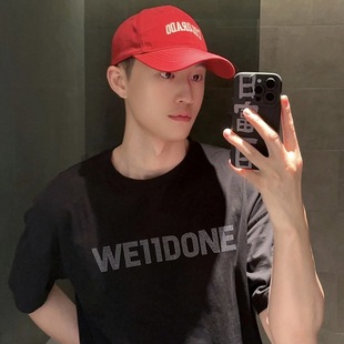 WE11DONE TRACK小众潮牌美式夏季宽松男士情侣半袖重磅短袖T恤ins-阿里巴巴