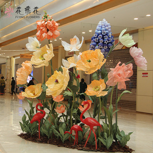 商场中庭Dp点美陈装饰布置大型仿真纸花风信子组合TC-032春花秋实-阿里巴巴