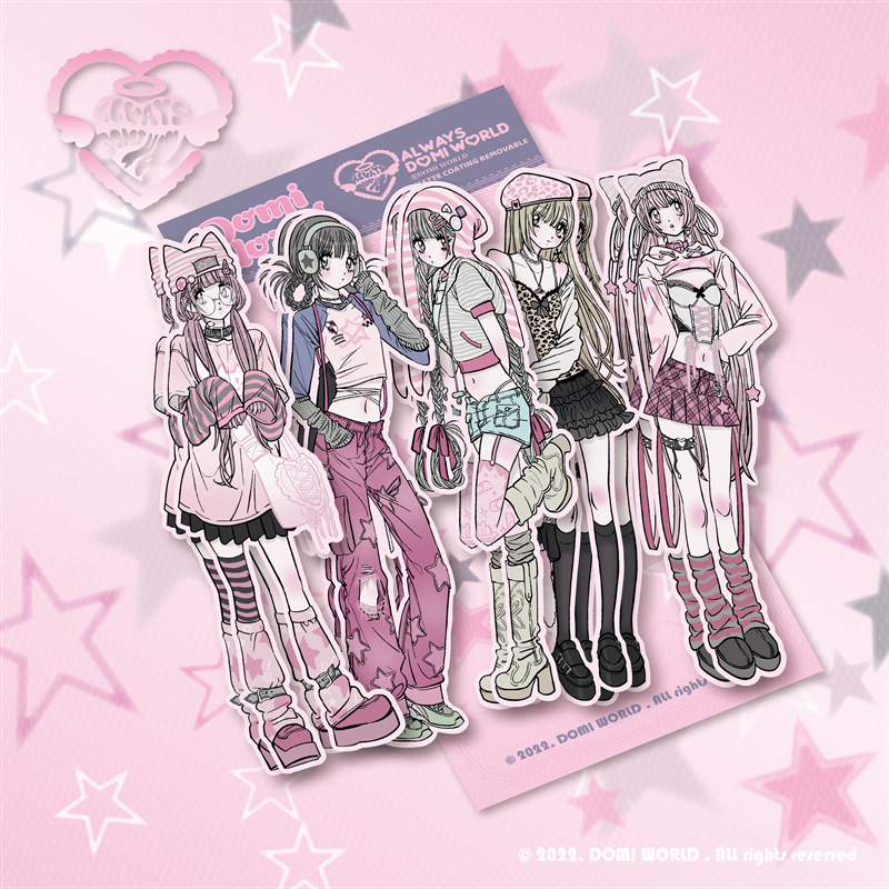 韩国咕卡人物贴纸牛仔风韩系domi贴纸包平替手帐手机装饰拍照素材-阿里巴巴