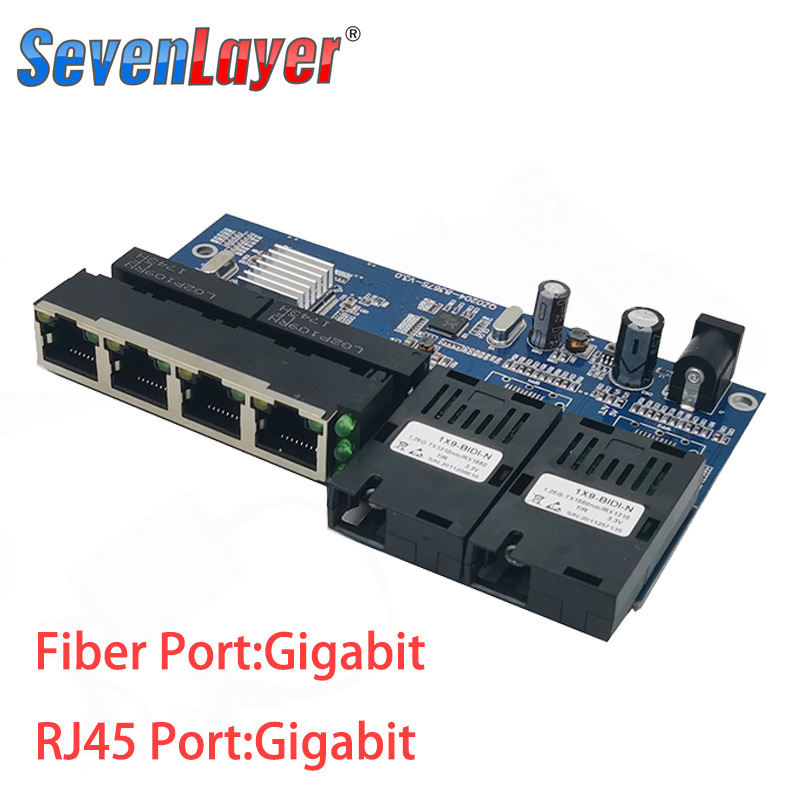 千兆2光4电交换机收发器2SFP Switch PCBA 2 SC光模块4Lan 2SFP4E-阿里巴巴