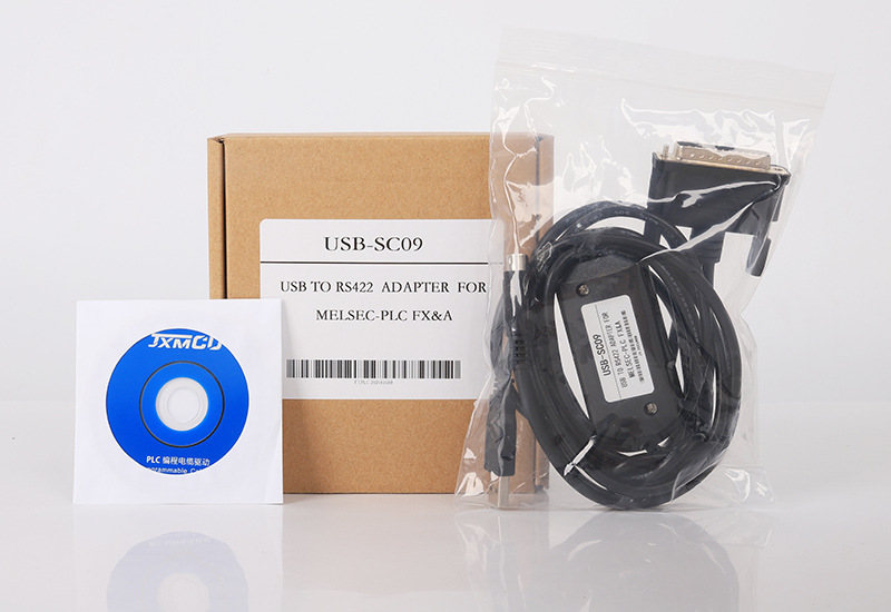 USB-SC09 三菱PLC编程电缆FX2N,1N 1S FX3U A1S系列 程序下载线-阿里巴巴