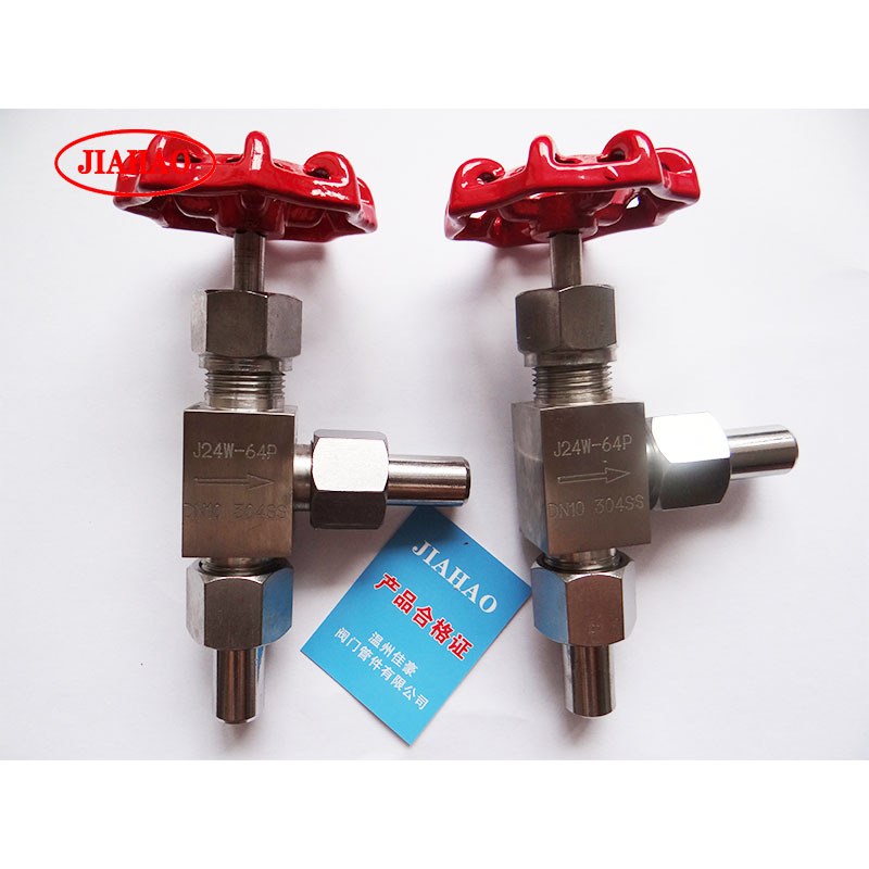 J24W-16P 25P 32P 40P 64P 160P 304SS带活接头不锈钢角式针型阀-阿里巴巴