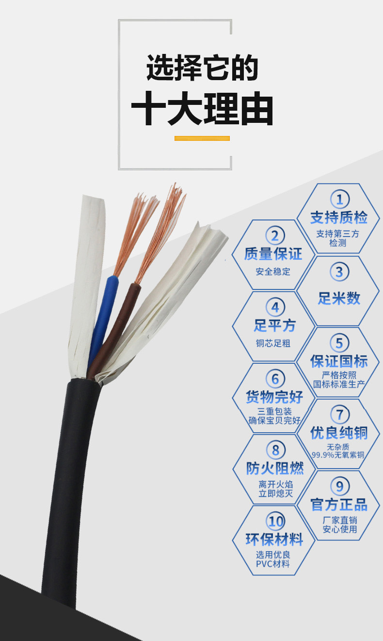 软芯3 4 5芯RVV护套线YZ YC铜线25电缆YCW橡胶35 50 70 95平方120-阿里巴巴