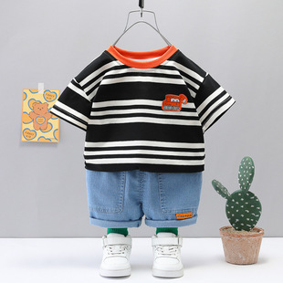 男宝宝夏季套装休闲洋气1岁婴儿薄款童装3岁儿童衣服男童夏装时髦-阿里巴巴