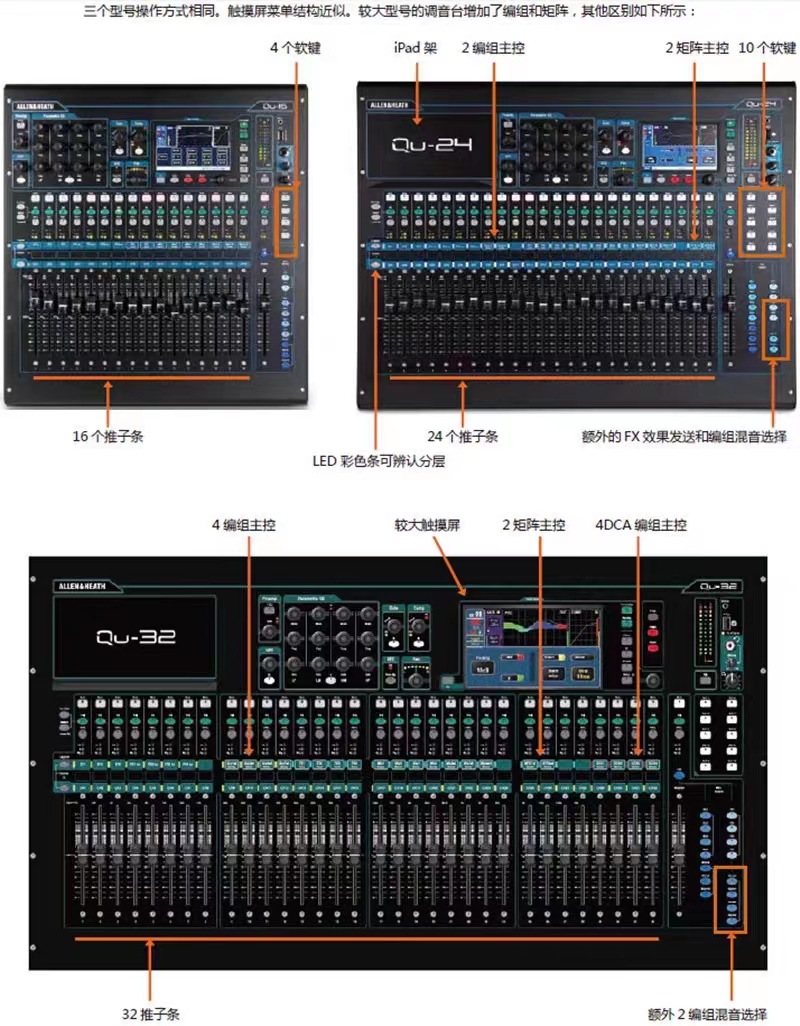 ALLEN&HEATH艾伦赫赛QU-16 QU-24 QU-32数字调音台舞台演出录音棚-阿里巴巴
