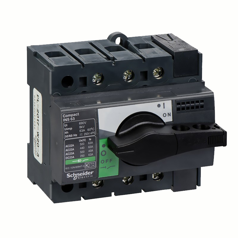 施耐德INS负荷开关 3P 4P三相四线旋转黑色手柄40A~630A隔离开关-阿里巴巴