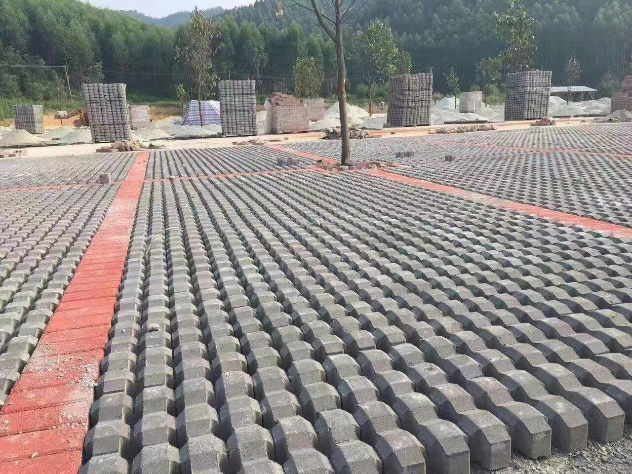 井字型植草砖250*190*70绿化用停车场嵌草混凝土结实便宜耐磨抗压-阿里巴巴