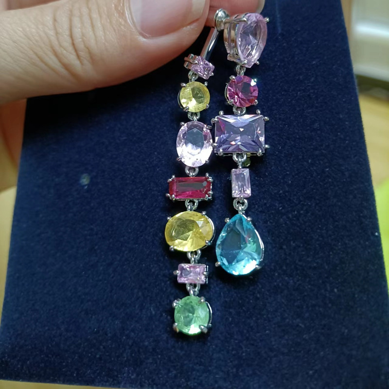 新品 施家 流光溢彩不对称水滴形糖果耳环 粉红色爱心造型耳环-阿里巴巴