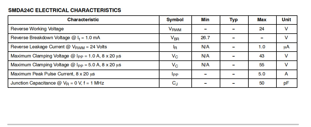 供应SMDA24C四路集成阵列瞬变二极管ESD静电防护芯片-阿里巴巴