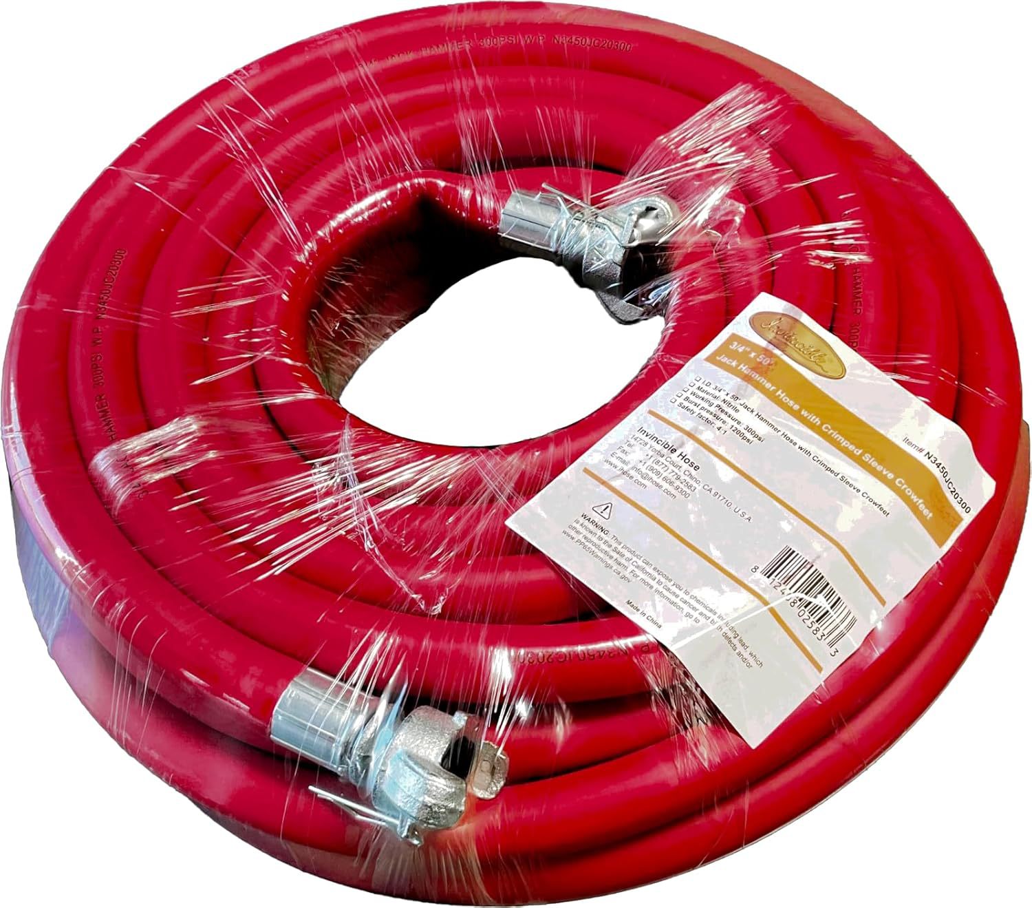 50ft Red Jackhammer Air Hose, 3\/4 Inch Rubber Pneumatic Hos-阿里巴巴