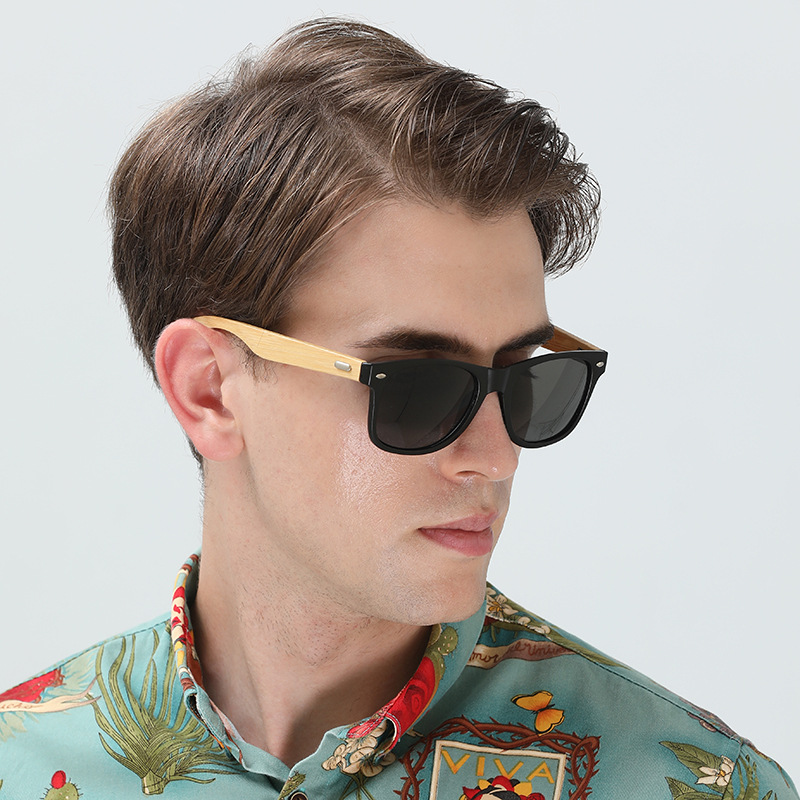 跨境竹木太阳镜木质墨镜男女通用外贸米钉竹子眼镜厂家可印logo-阿里巴巴