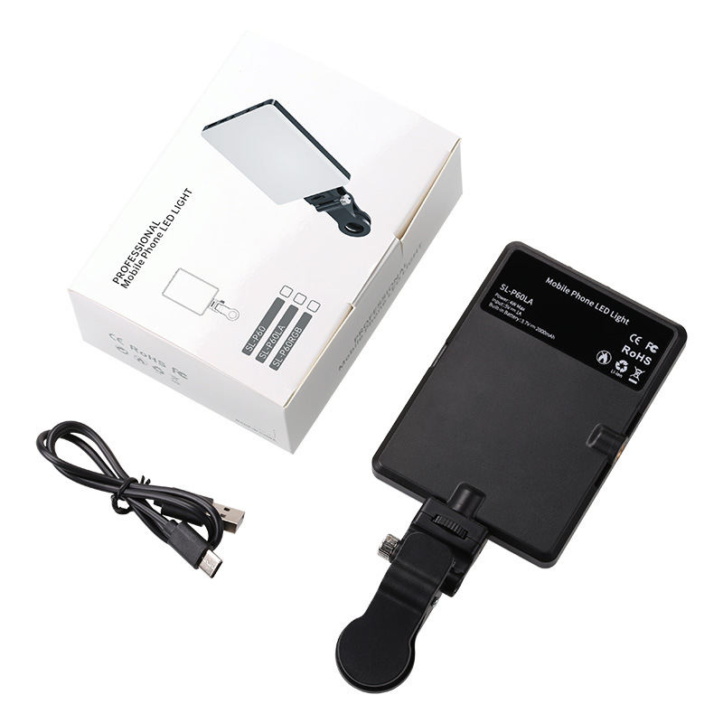 跨境SL-P60LA手机补光灯电脑视频会议柔光led双色夹子灯口袋灯-阿里巴巴