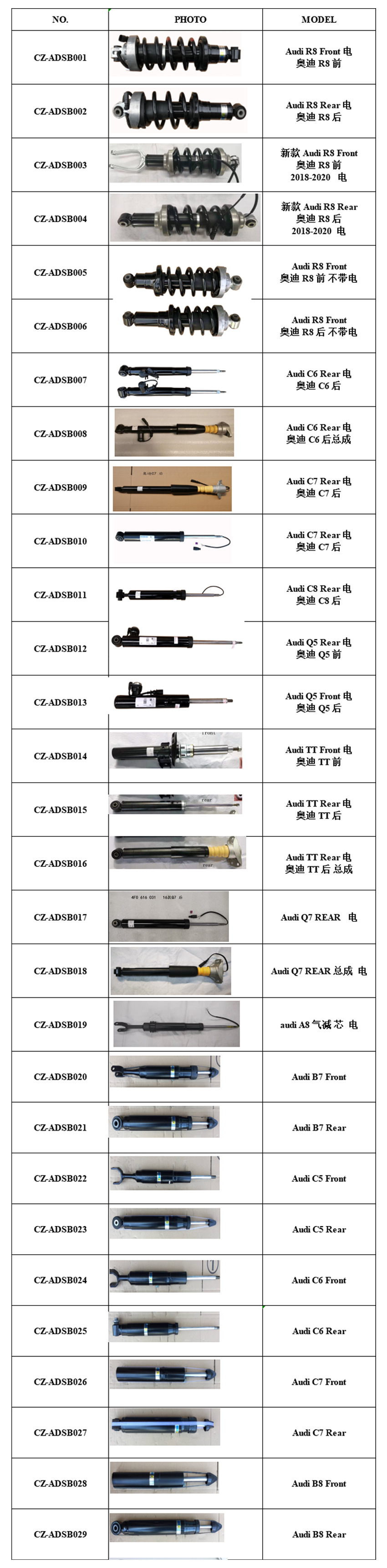 适用于2018 20奥迪减震器空气悬挂4S0412019/020 4T0412019G/020-阿里巴巴