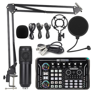 V99声卡 BM800麦克风跨境产品直播设备声卡套装全套-阿里巴巴