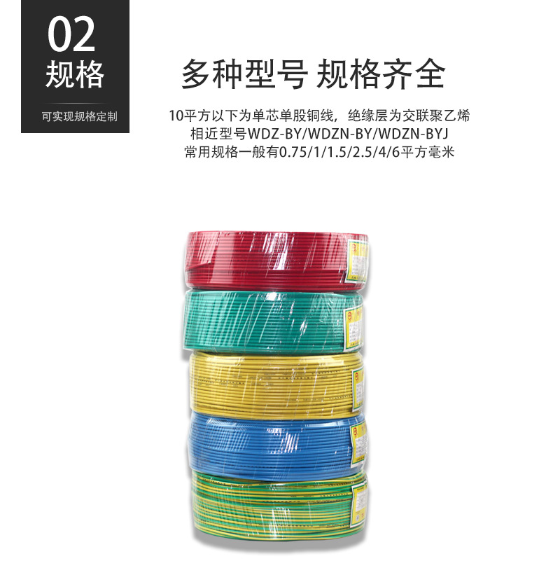 四川电缆厂WDZ-BYJ2.5电线低烟无卤阻燃单股硬线家装国标足米现货-阿里巴巴