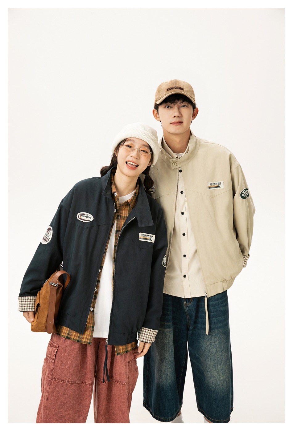 Orderliness日系复古徽章飞行夹克外套男女宽松痞帅立领上衣JK606-阿里巴巴