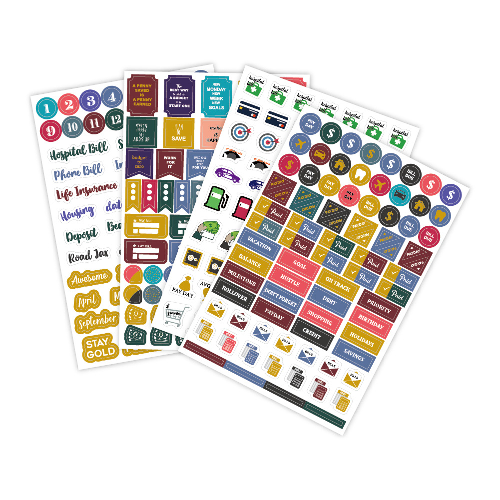 PLANNER STICKER 商务主题计划贴纸 记事贴创意烫金规划贴纸-阿里巴巴