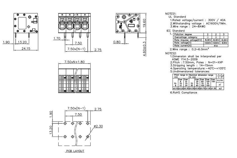 7.5mm回拉弹簧式PCB接线端子柱DG271R/KF205R/SPT5-H凤凰1719189-阿里巴巴