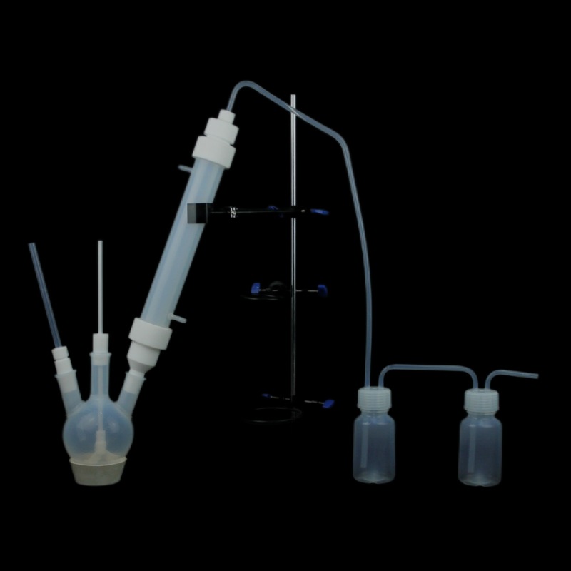 特氟龙塑料三口烧瓶PFA透明聚四乙烯蒸馏反应瓶250ml500ml1L-阿里巴巴