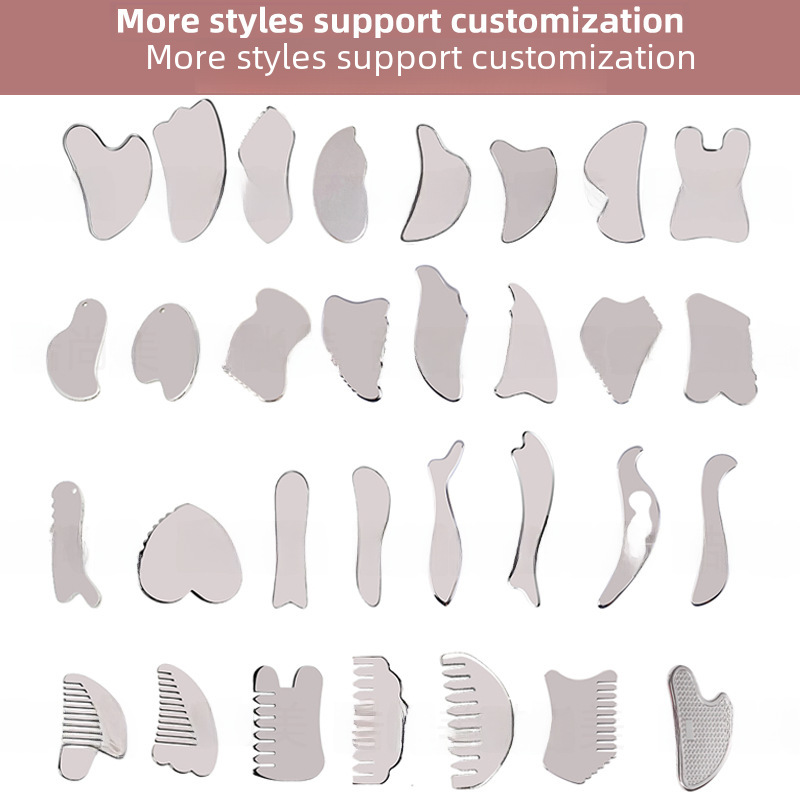 Stainless steel scraping board universal massage facial guasha metal ...