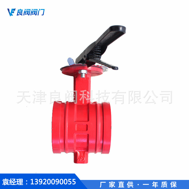 天津D81X-16Q手柄沟槽蝶阀厂家球墨铸铁DN50/65/80/100/125..-阿里巴巴