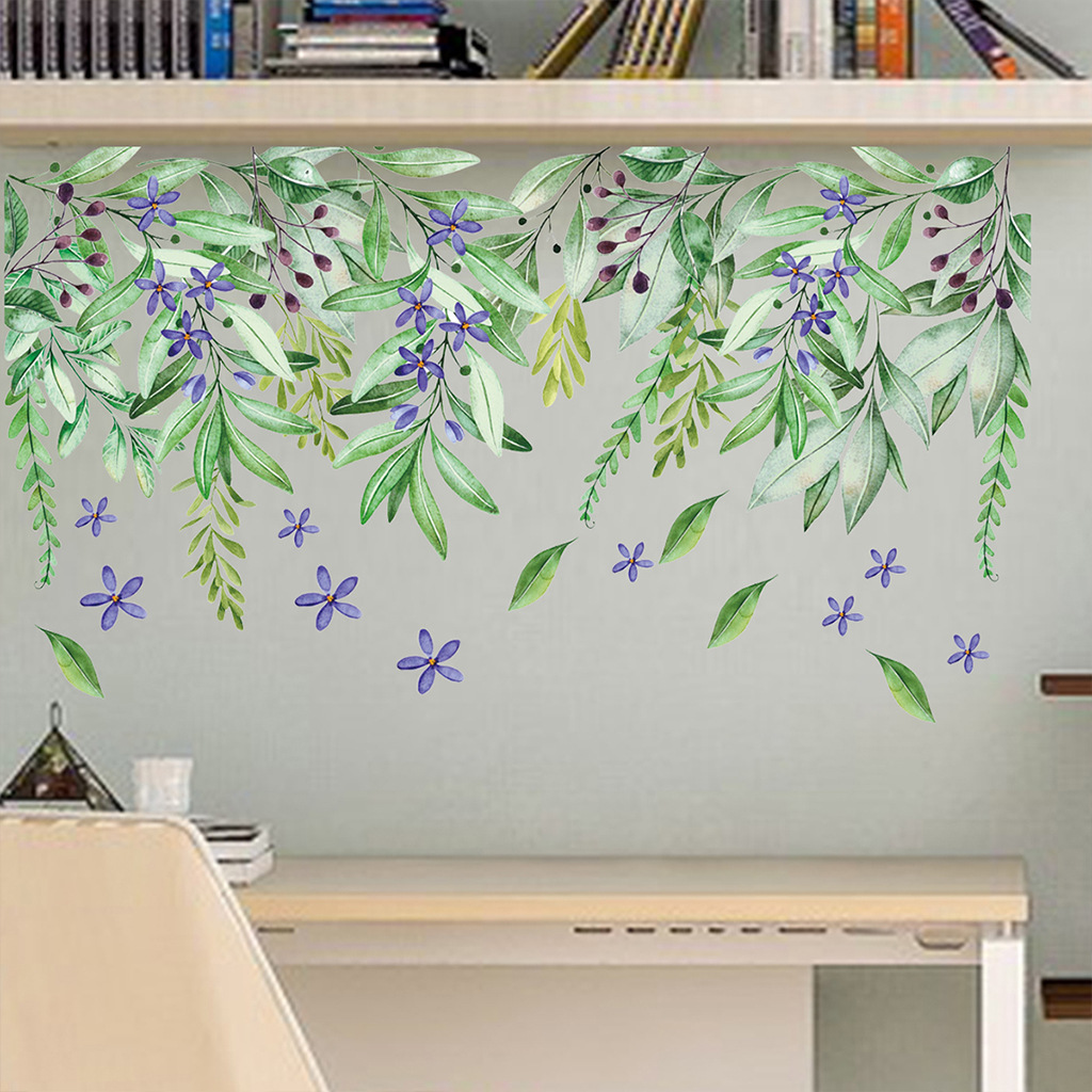 绿植藤蔓蝴蝶自粘PVC贴纸 JS-N0跨境定 制客厅卧室窗户装饰墙贴-阿里巴巴