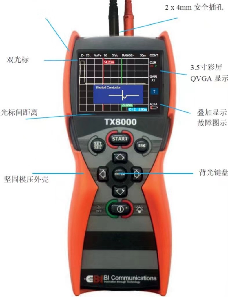 英国BIC TX8000手持式TDR电缆故障定位仪TDR时域反射仪-阿里巴巴