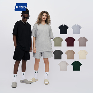 RFSD男装|2025夏季批发潮牌宽松纯色短袖T恤男7A抗菌高品质短袖-阿里巴巴