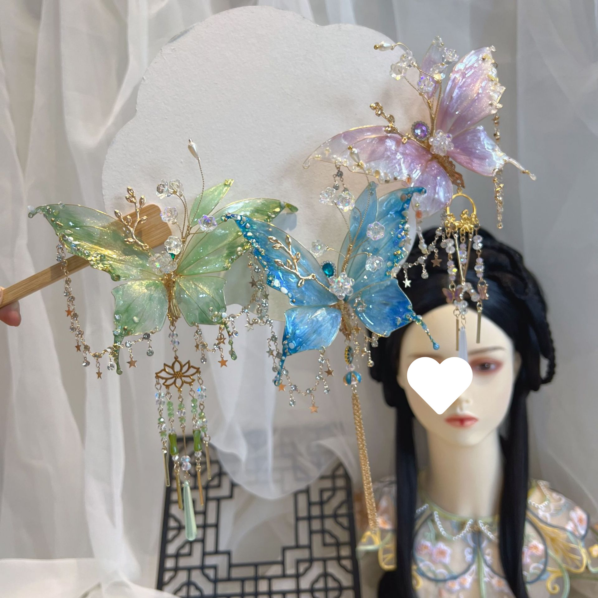 梦幻古风蝴蝶仙子头饰流苏发夹古风汉服发卡仙气高颜值国风发饰品-阿里巴巴