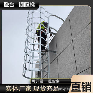 15J401镀锌护笼钢爬梯屋面检修爬梯污水池不锈钢爬梯WT3b多段梯-阿里巴巴