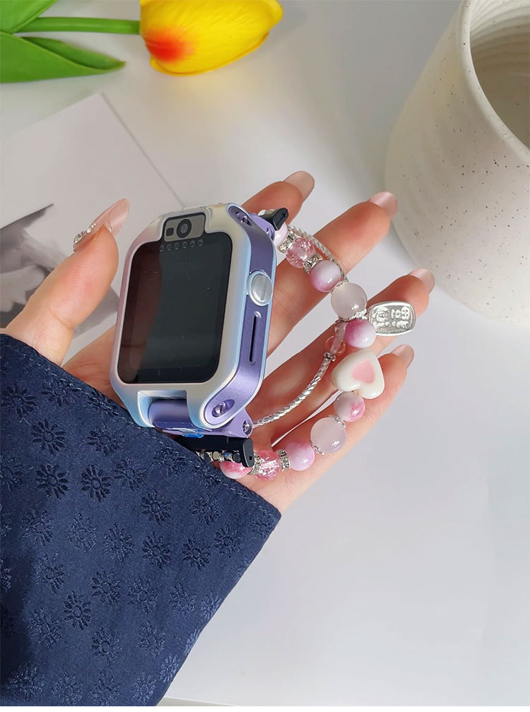 新品粉色甜心diy手链适用华为儿童手表表带5X/5XPro/3Pro/4Pro/3X-阿里巴巴