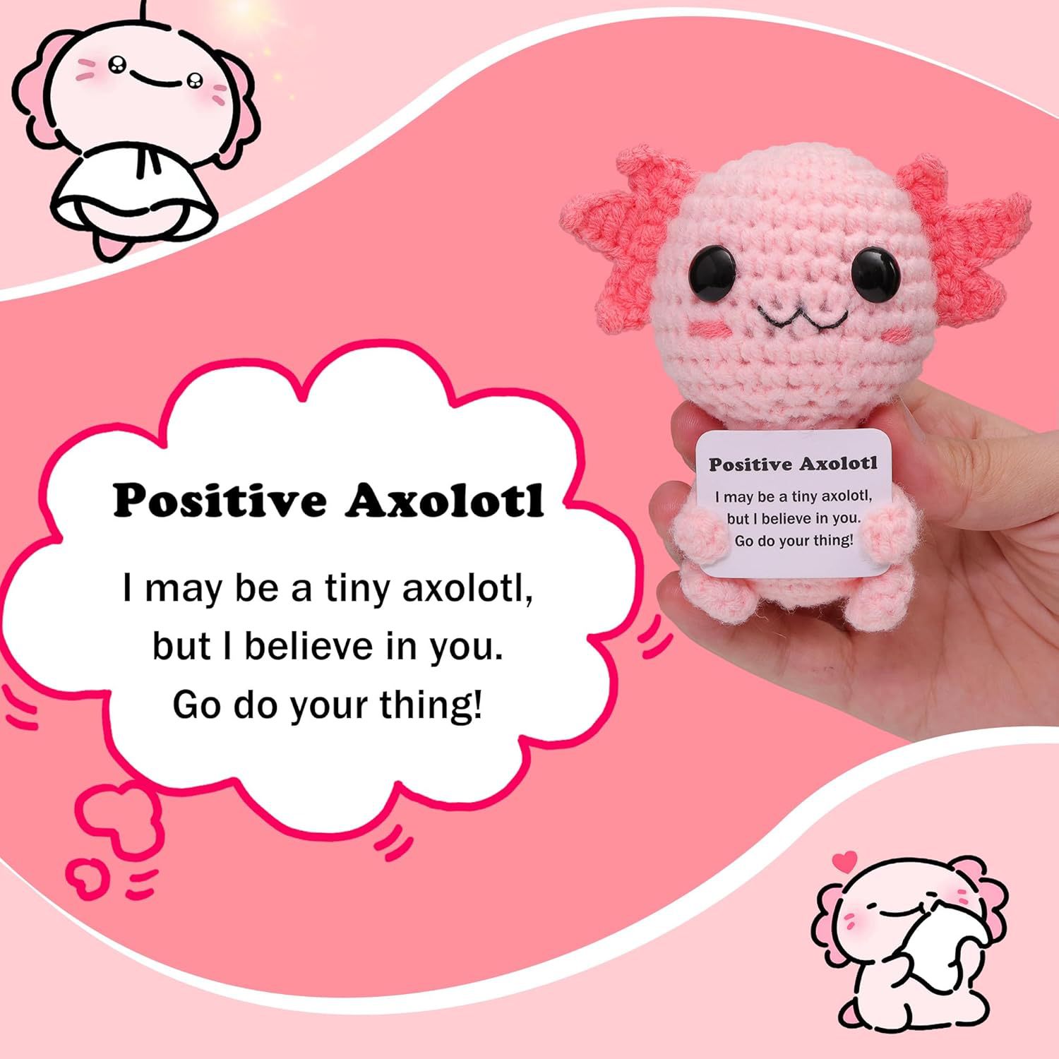 跨境新品Mini Funny Positive Axolotl手工钩织卡通蝾螈装饰摆件-阿里巴巴