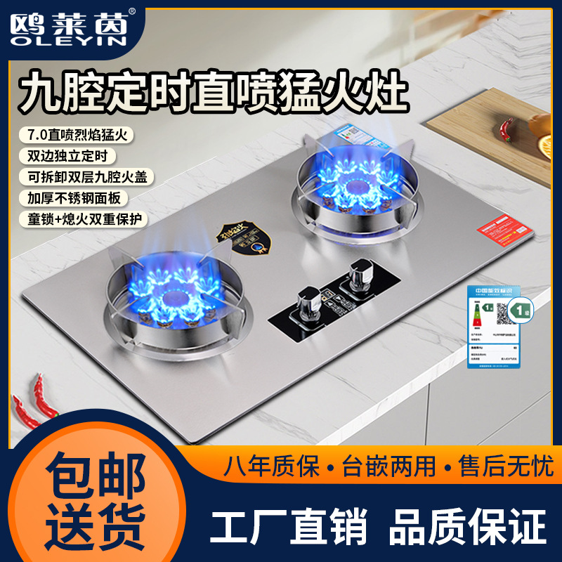 Gas cooker, household built-in dual-purpose stainless steel, double ...