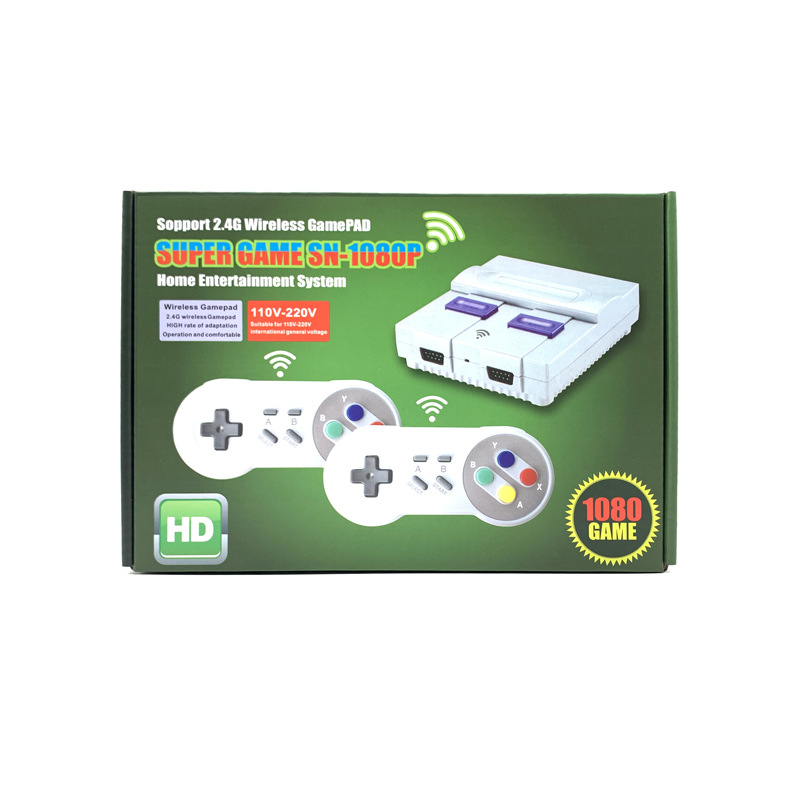 跨境SN-1080P高清SNES电视游戏机2.4G无线8位FC游戏机中英文版NES-阿里巴巴