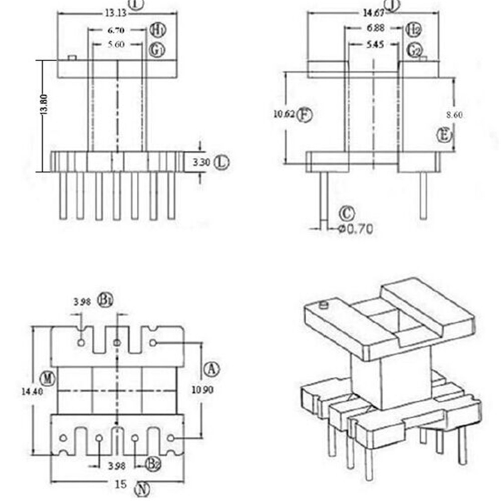 EE19变压器骨架EE19电木骨架EE19立式骨架BOBBIN 4-3-阿里巴巴