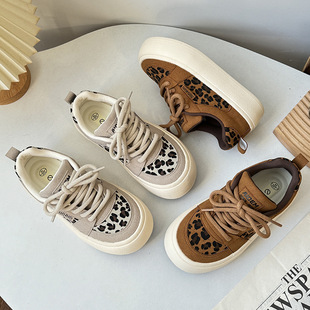 潮鞋子百搭厚底百搭豹纹设计感2024新款秋季板鞋休闲小白鞋TP506-阿里巴巴