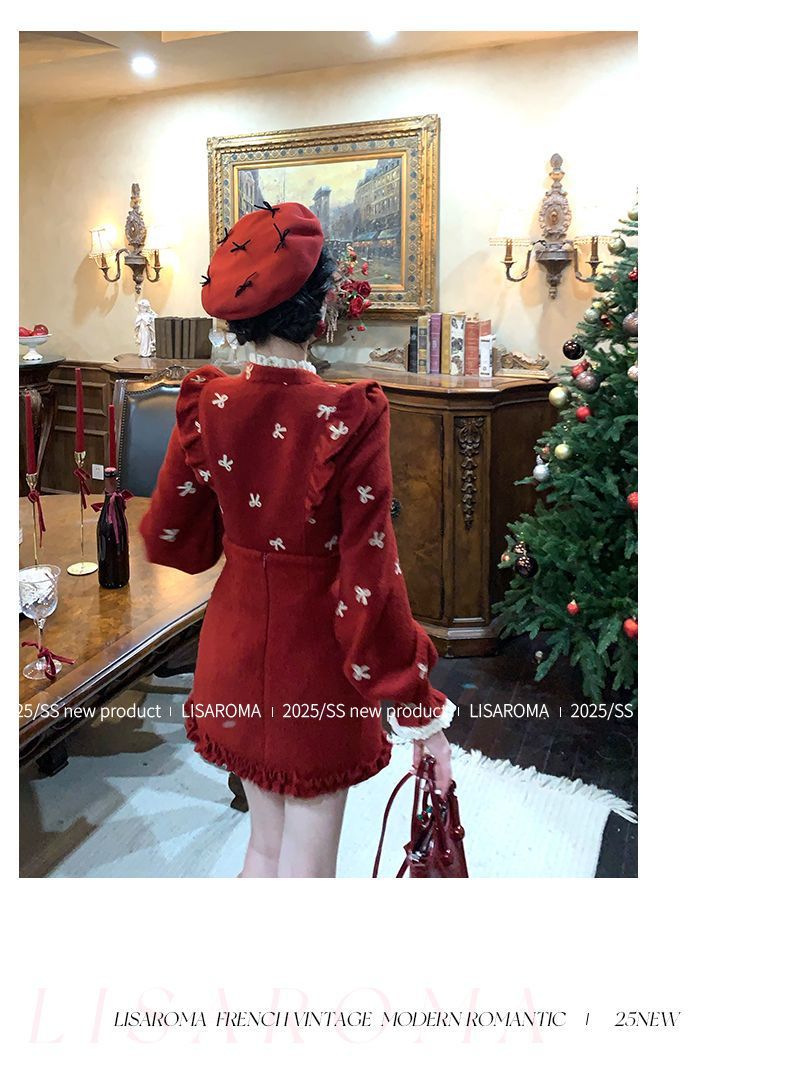 J7H法式复古冬季新款时尚温婉长袖衬衫加花边短裙两件套-阿里巴巴