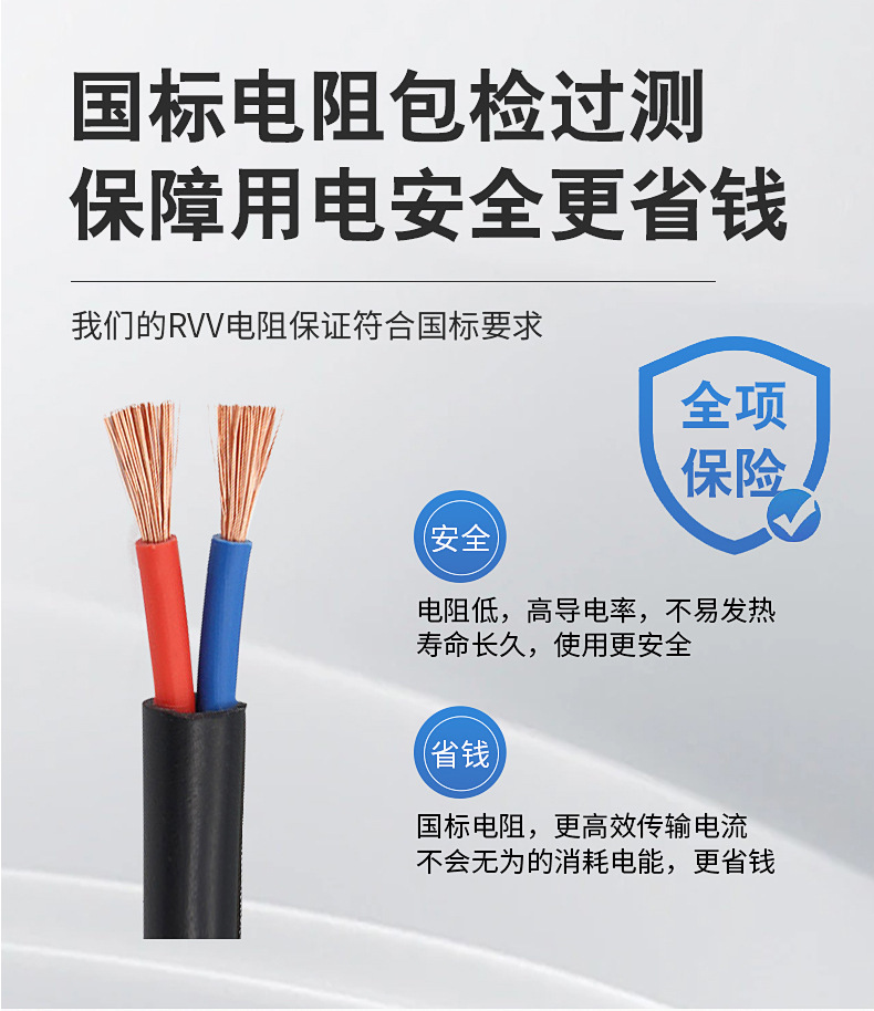 坚宝电缆ZC-RVV2.3.4.5芯1/1.5/2.5平方软线居家通用国标电缆线-阿里巴巴