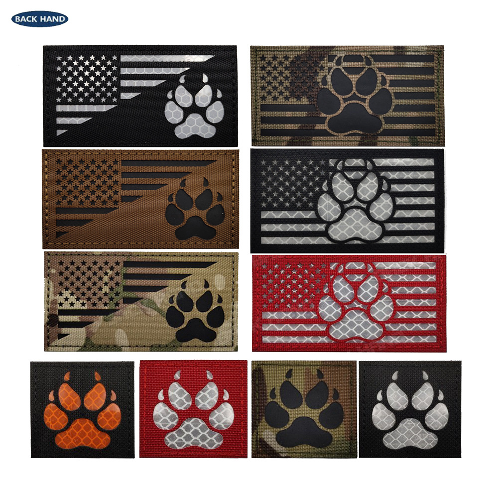 跨境现货户外狗爪包配章红外美国旗K9犬手爪K-9战术士气扣件补丁-阿里巴巴