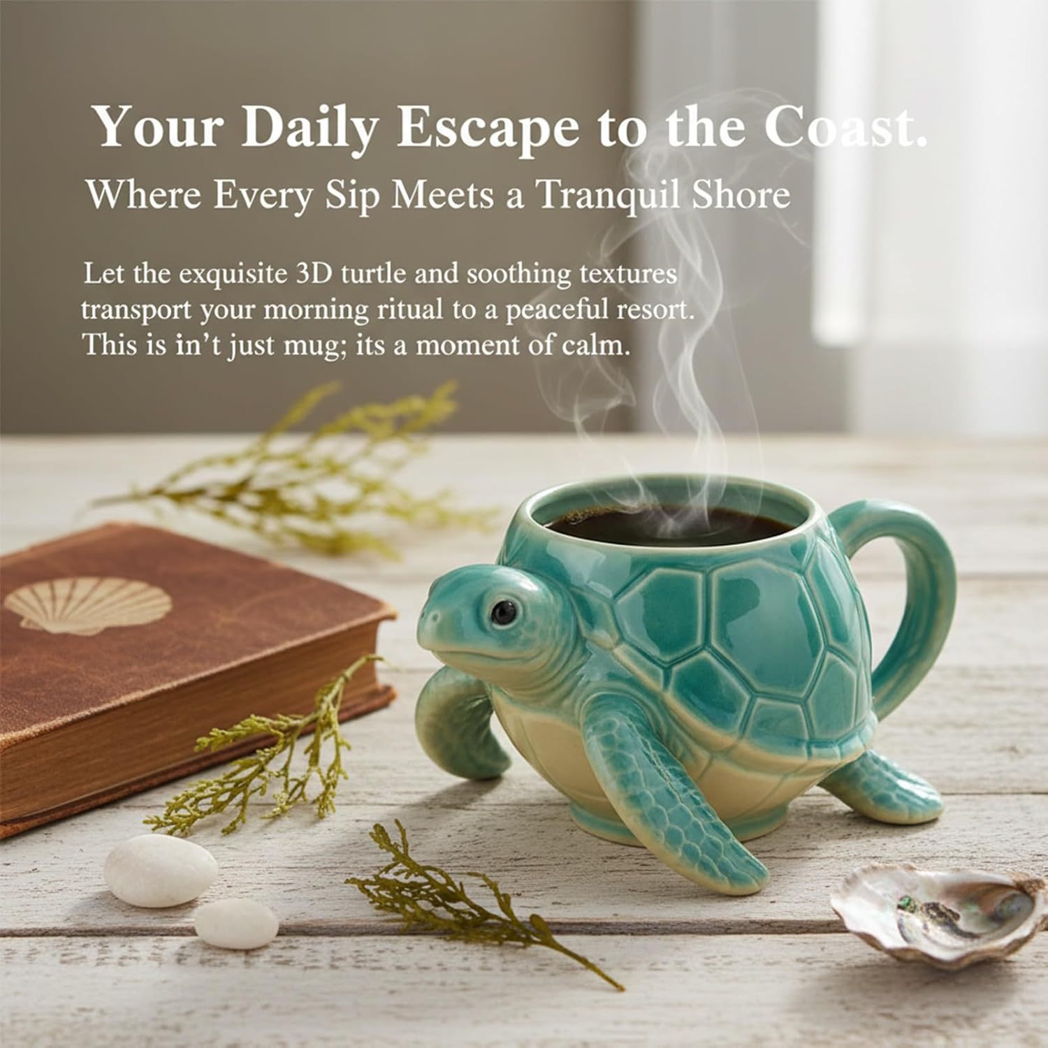 跨境新款Sea Turtle Mug手工制作的海洋主题饮具海龟马克杯礼物-阿里巴巴