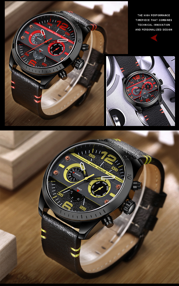 MINI FOCUS手表日本机芯多功能机械风潮流石英表防水男手表0068G-阿里巴巴