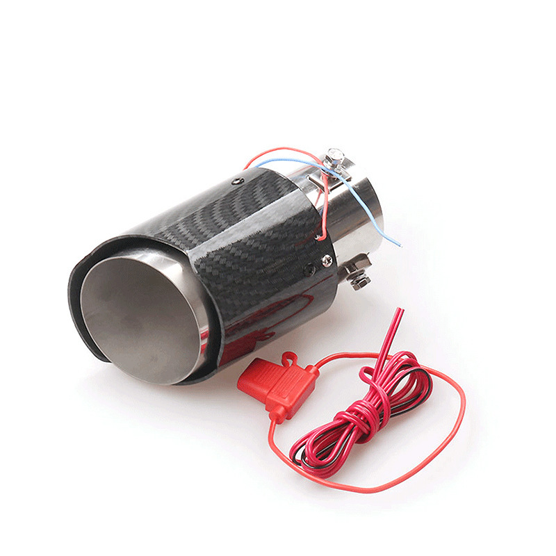 跨境汽车改装碳纹发光尾喉 摩托车喷火效果LED灯不锈钢排气管代发-阿里巴巴