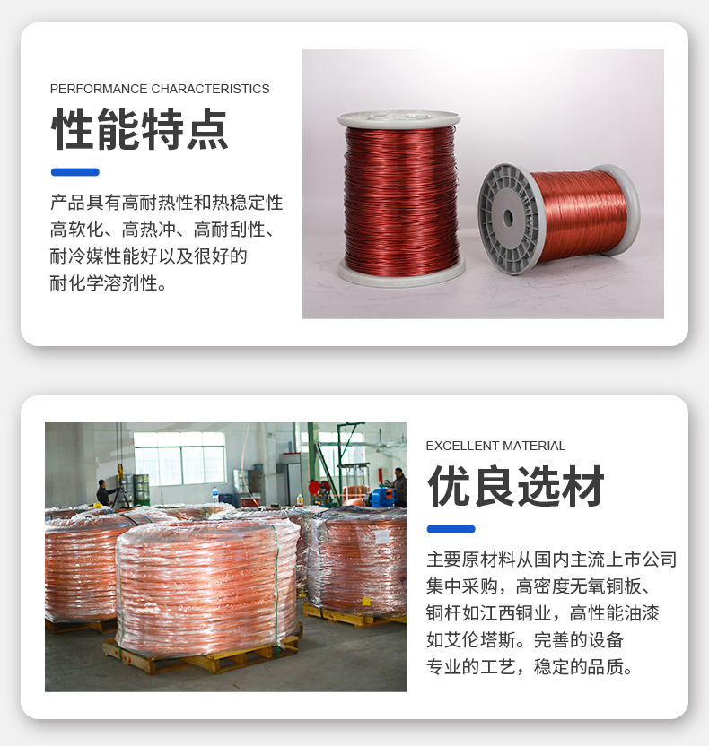 180级/QZY聚酯亚胺漆包铜圆线 高耐热性漆包铜线适用于密封电机-阿里巴巴