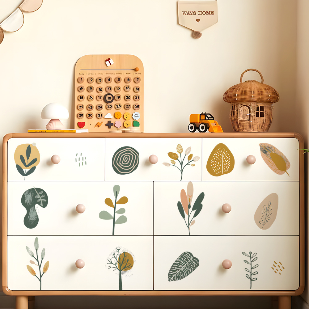 fun-L019复古文艺花朵叶子卧室客厅衣柜家居美化墙贴纸贴画批发-阿里巴巴