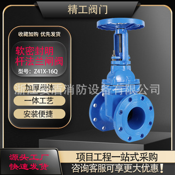 明杆软密封闸阀Z41X-16弹性座封泵房自来水开关法兰消防阀门DN150-阿里巴巴
