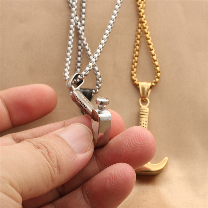 欧美钛钢工具锤吊坠个性朋克复古潮男不锈钢多色锤子项坠280588-阿里巴巴