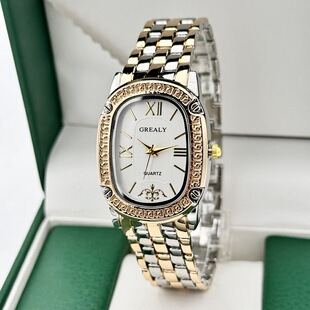 GREALY外贸直播新款女士手表ins风女款腕表椭圆罗马石英表厂家-阿里巴巴