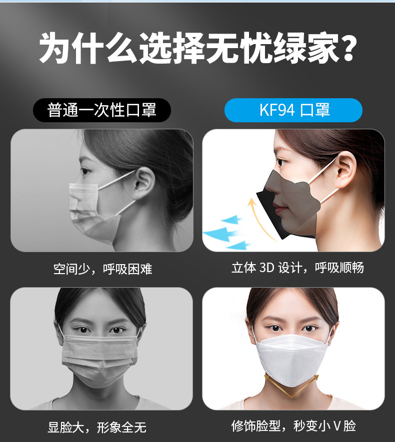 工厂现货柳叶鱼形kn95跨境工厂直发大人facemask时尚立体KF94口罩-阿里巴巴